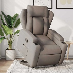 Zvedací polohovací křeslo taupe textil 3204490