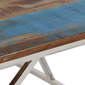 vidaXL Konferenční stolek nerezová ocel a recyklované dřevo [349952] Barva: Stříbrná