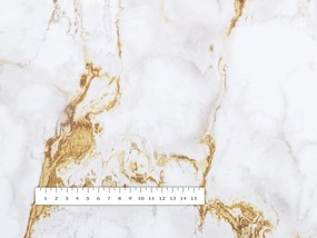 Biante Dekorační běhoun na stůl PM-065 Hnědo-béžový mramor 20x160 cm