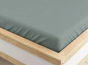 Napínací prostěradlo z mikrovlákna šedozelené 90 x 200 cm