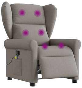 Elektrické masážní polohovací křeslo taupe textil 3303371