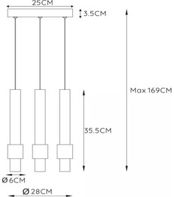 Lucide 24402/15/96 - LED Stmívatelný lustr na lanku MARGARY 3xLED/4W/230V mosaz