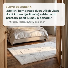 Angel Carpet, Kusový koberec Aurora 11 White, 60x110, bílá, kancelář