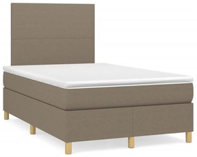 Box spring postel s matrací a LED taupe 120x190 cm textil,  3270236