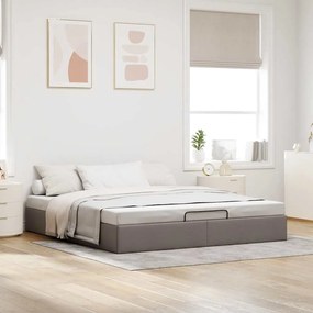 Osmanský rám postele bez matrací taupe 160x200 cm textil 3310893