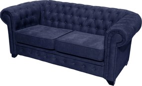 XXXLutz POHOVKA CHESTERFIELD, dřevo, textil, kompozitní dřevo, modrá MID.YOU - Pohovky - 000694009805