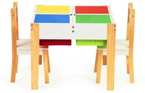 Barevný dětský set stolku a židlí