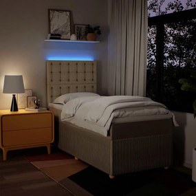 Box spring postel s matrací krémová 80 x 200 cm textil 3294202