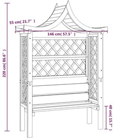 vidaXL Marketos Zahradní pergola se stříškou a lavicí impregnovaná borovice