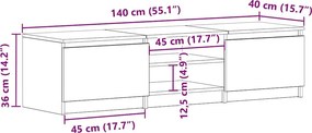 vidaXL TV stolek 140 x 40 x 35,5 cm kompozitní dřevo [800648] Barva: dub sonoma