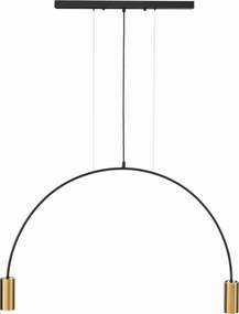 Závěsná lampa minimalistická černá Duo oblouk