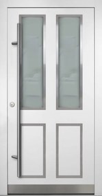 Vchodové dveře s ocelovým opláštěním FM Turen model DS09 Orientace dveří: Levé, otevírání ven, Dekor: Bílá, Standardní rozměr dveří včetně rámu: 98 cm x 208 cm - vnější rozměr rámu