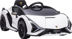 HOMCOM Dětské Elektrické Auto 12V 2 Režimy Jízdy Lamborghini SIAN SUV Hračkové Elektrické Vozidlo s Dálkovým Ovládáním Hudba (MP3/USB) Světlo 3-5 Let