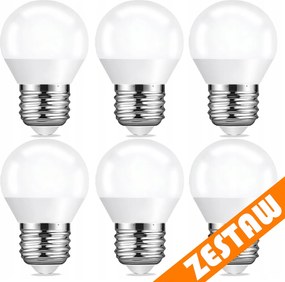 SADA 6x LED žárovka E27 8W 700lm 4000K G45 koule - neutrální bílá
