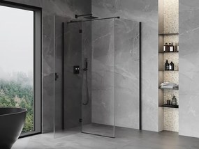 Mexen Mist HT, sprchový kout s výklopnými dveřmi levý 70 x 110 cm, čiré sklo, černý profil, 8A5T-070-110-70-00-L