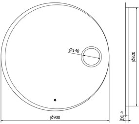 Mexen Ella, LED koupelnové zrcadlo s podsvícením a kosmetickým zrcátkem 90x90 cm, 6000K, ochrana proti zamlžování, 9811-090-090-611-00