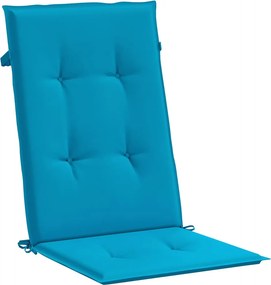 Podušky na židli vysoké opěradlo 6 ks modré 120x50x3 cm textil 314108