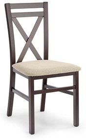 Dřevěná polstrovaná židle Classic hnědá COOPER