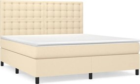 Box spring postel s matrací krémová 160x200 cm textil 3142110
