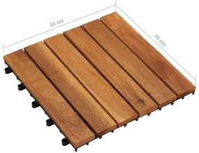 vidaXL 30 ks akáciové terasové dlaždice 30 x 30 cm vertikální vzor