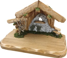 AMADEA Dřevěný betlém BEZ FIGUREK 23 cm, český výrobek