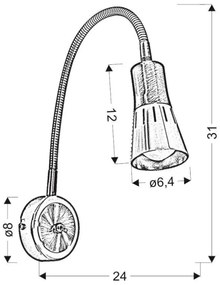 Flexibilní lampička ARENA 1xE14/40W/230V černá