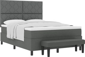 Postel s boxspringem s čelo Tmavě šedá 160 x 200 cm textil 3344157