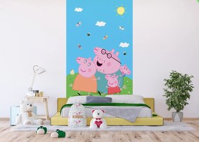 Dětská vliesová fototapeta na zed' Prasátko Peppa s Rodinou | 150 x 270 cm | DFTD2P5615