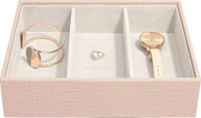 Krabička na šperky Stackers Croc se 3 přihrádkami classic růžová