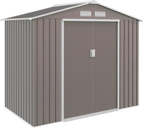 Zahradní domek Outsunny 2,42 m², zahradní dům s gable střechou, posuvné dveře, základna, 213 x 130 x 185 cm, venkovní úložný box z pozinkované oceli,