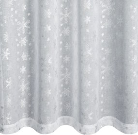 VÁNOČNÍ ZÁCLONA NA KROUŽCÍCH SNOW 140X250 CM VZOROVANÁ