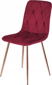 Čalouněná židle Borgo Velvet Burgundy Rose Gold Lugano
