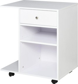 Vinsetto Kancelářský Tiskový Kancelářský Vozík s Kolečky, Multifunkční s 2 Přihrádkami, Zásuvkou a Stojanem pro CPU, Nastavitelnou Policí 60x40x68,5 c