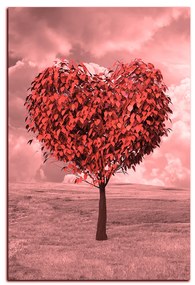 Obraz na plátně - Srdce ve tvaru stromu - obdélník 7106QA (100x70 cm)