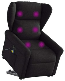 Elektrické zvedací masážní polohovací křeslo černé textil 3303406