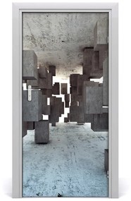 Fototapeta na dveře beton šestiúhelník 85x205 cm