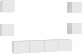 6dílný set TV skříněk bílý kompozitní dřevo 3078662