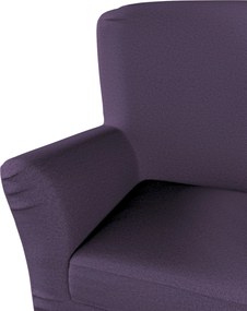 Potah na křeslo Tomelilla vysoké provedení, se záložkami barva fialová látka pletený vzor