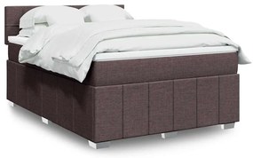 Box spring postel s matrací tmavě hnědá 140x200 cm textil 3287094