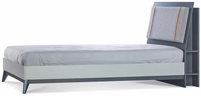 Studentská postel 120x200 Thor - béžová/šedá/černá