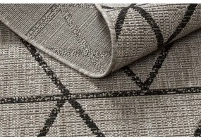 Dywany Luszczow Kusový koberec SIZAL FLOORLUX 20508 stříbrný / Černá TROJÚHELNÍK Rozměr koberce: 60 x 110 cm