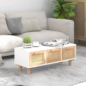 Konferenční stolek bílý 80x40x30 cm kompozitní a borové dřevo - Default Title