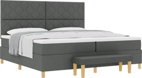 Postel s boxspringem s čelo Tmavě šedá 200 x 200 cm textil 3344402