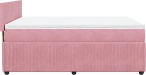 Box spring postel s matrací růžová 140x190 cm samet 3290033