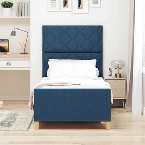 Rám postele s čelo Modrá 100 x 200 cm textil 3344787