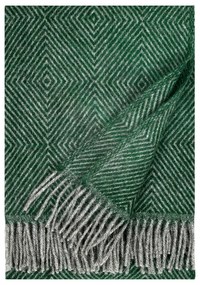 Vlněná deka Maria 130x180, šedo-zelená