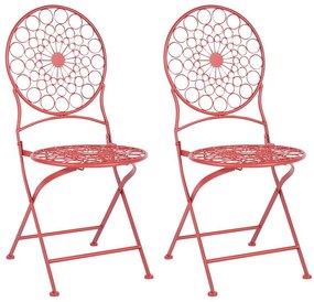 Sada 2 kovových židlí červené SCARIO Beliani