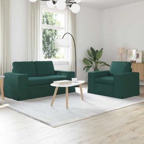 Set pohovek 2 ks Tmavě zelená textil 3407503