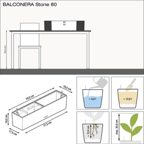 Lechuza Balconera Stone 80 - kamenná šedá