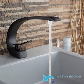 Stojánková koupelnová baterie EYN KA72932 s LED v chromu, tmavém bronzu a matné černé — Černá